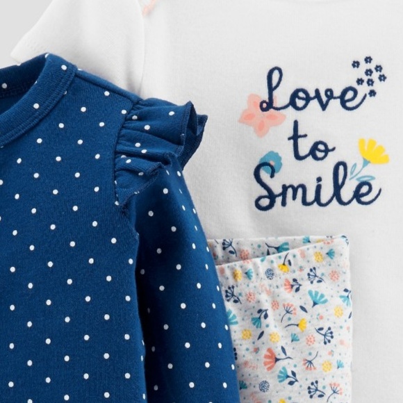 Carter's | Matching Sets | 3piece Matching Set Polka Dots Flowers ...